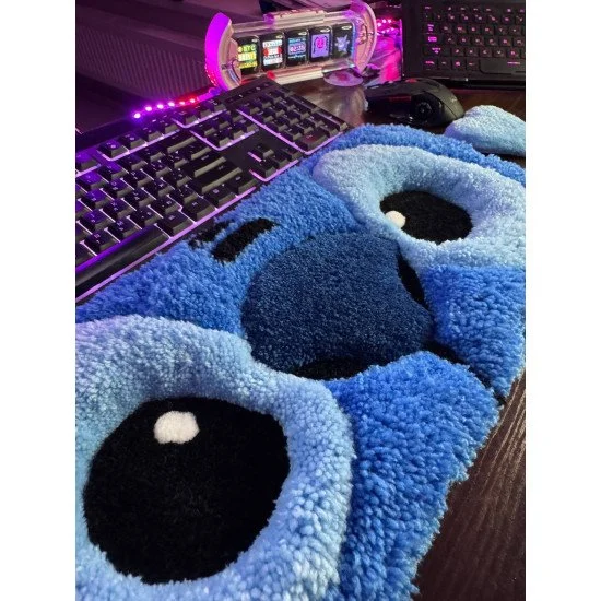3D Keyboard Rug & Tiny Mouse Rug – Blue Alien