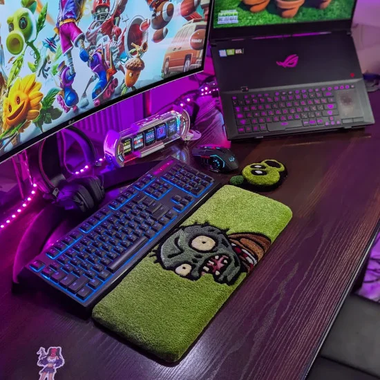 Handcrafted Zombie Keyboard Rug - Unique Design for Gamers