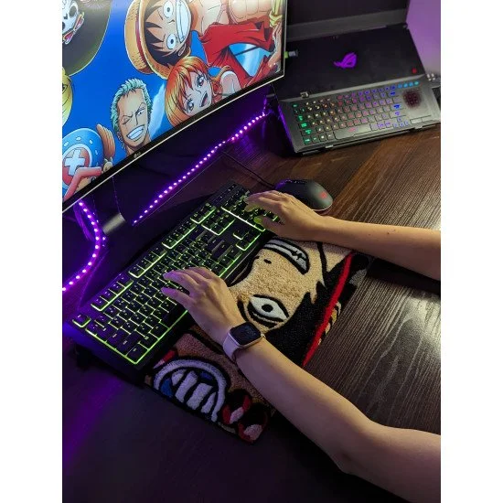 Fluffy Keyboard Rug with Anime Design