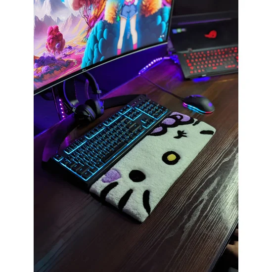 Fluffy Keyboard Rug Meow