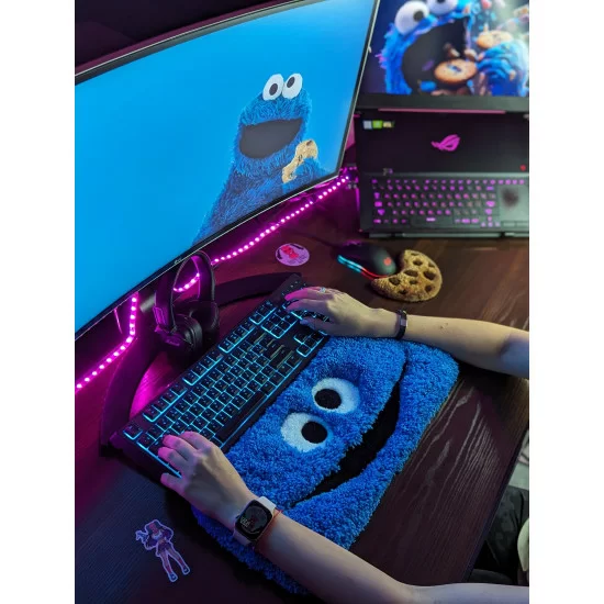 Get Cozy at Work | 3D Keyboard Rug & Cookie Mouse Rug Combo